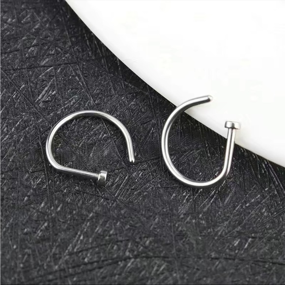 Jewelry | Look Real Fake Nose Piercing 2pack Silver Gunmetal New | Poshmark